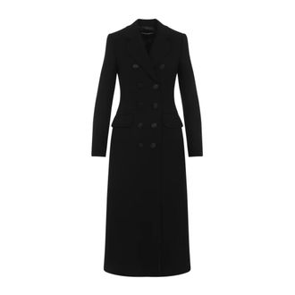 Dolce & Gabbana Nero Mantel f&uuml;r Stilvollen Winterlook - - Coats - Damen - Schwarzk - L