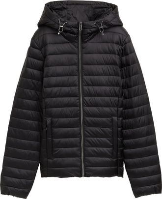 Tom Tailor Damen 1046598 Lightweight Steppjacke mit Kapuze, 14482-Deep Black, 3XL