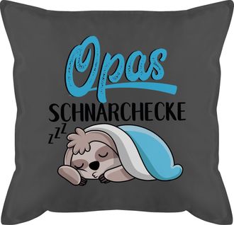 Shirtracer Kissen 50x50 - Opa Großvater - Opas Schnarchecke Faultier - 50 x 50 cm - Grau - geschenke geschenk für großeltern grandpa schnarch mit füllung geburts