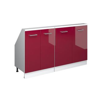 Vicco Dachschr&auml;genschrank-Set Rion, Bordeaux Hochglanz/Wei&szlig;, 2er Set