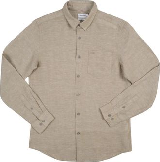 Calvin Klein Homme, Chemises, Beige, Taille: 2XL Camicia taschino
