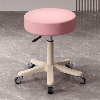 Generic Hocker H&ouml;henverstellbar Mit Fu&szlig;st&uuml;tze &middot; Drehhocker 360&deg; Drehbar &middot; B&uuml;rohocker & Friseurhocker &middot; Rollhocker Mit R&uuml;ckenlehne Aus PU-Leder &middot; Arbeitshocker