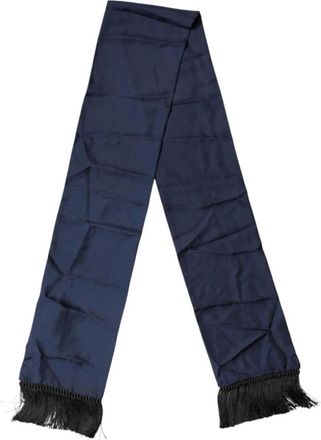 Dolce & Gabbana Homme, Accessoires, Bleu, Taille: ONE Size Foulard en Soie &agrave; Franges pour le Cou