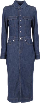 7 For All Mankind Femme, Robes, Bleu, Taille: 38 FR Maxi Abito Halona