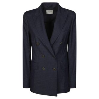 Circolo 1901 D.p. Lino Cotone Effetto Denim - - Jackets - Damen - Blau - XS