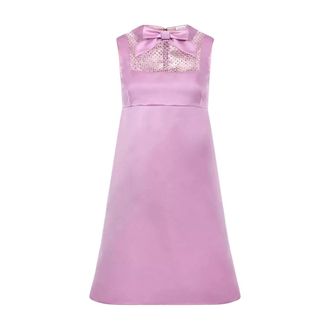 Nina Ricci Lilafarbenes Satinkleid mit Schleife - - Dresses - Damen - Rosa - XS