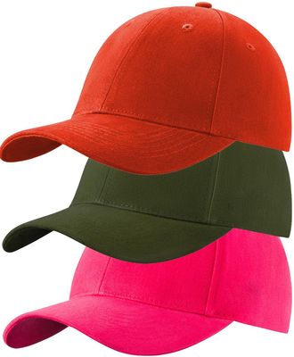 4sold (3 St&uuml;ck) Baseballkappe f&uuml;r Herren und Damen, 100% Baumwolle, Baseballkappe, Sport, l&auml;ssig, einfarbig, Sonnenhut, H&uuml;te, Messing, Polo-Stil, klassisch,