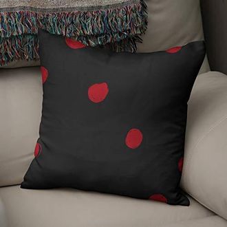 Bonamaison Le Jardin du Lin Kissen Zierkissenbezug Kissenbezug, Rot schwarz Dekoration, Für Zuhause Autos Büro Sofa Wohnzimmer Couch Schlafzimmer Dekor, 50x50 Cm