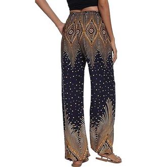 Generic Pantalon dhiver doubl&eacute; en velours pour femme 2025 - Style boh&egrave;me - D&eacute;contract&eacute; - Taille haute - Jambe large - Pantalon de yoga avec poches - Pantalon 