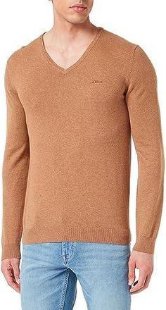 s.Oliver 2134588 Pull en Tricot, Marron, L Homme