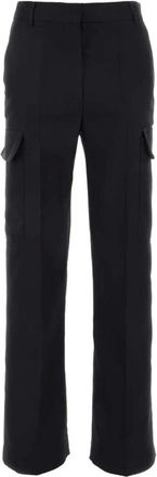 Stella McCartney Femme, Pantalons, Bleu, Taille: 36 FR Pantalon Large Taille Haute