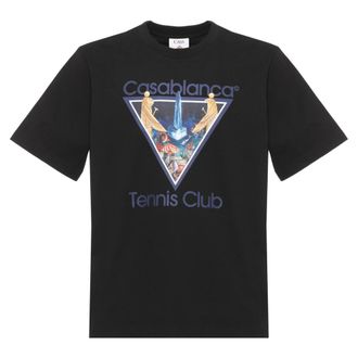 Casablanca Monde Perdu Tennis Club Icon T-Shirt - - Tops - Herren - Schwarzk - M