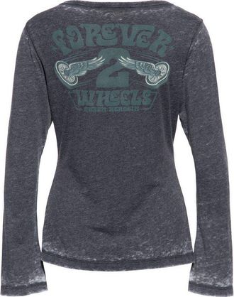 Queen Kerosin Langarmshirt Forever 2 Wheels (1-tlg) mit Lace-Up Ausschnitt