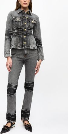 Ganni schwarz gewaschene Carri-Jeans Bio-Baumwolle - Gr&ouml;&szlig;e 24