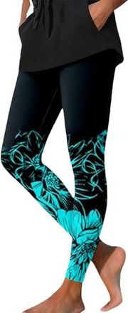 Generic Legging dentra&icirc;nement pour femme, taille haute, 4 directions, pantalon de course et de yoga, pantalon noir pour femme, Noir, 3XL