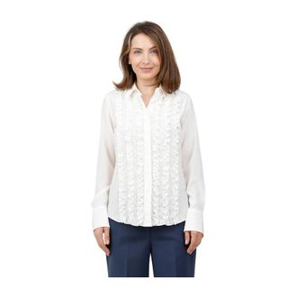 Caliban Seidenbluse mit R&uuml;schen - - Blouses & Shirts - Damen - Wei&szlig; - S