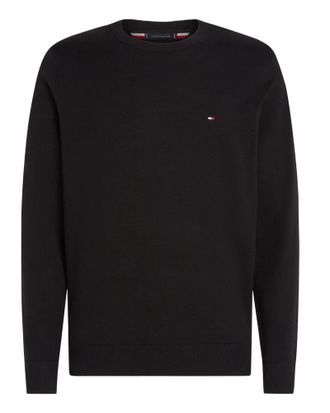 Tommy Hilfiger Unifarbener Pullover mit Logo-Stickerei in