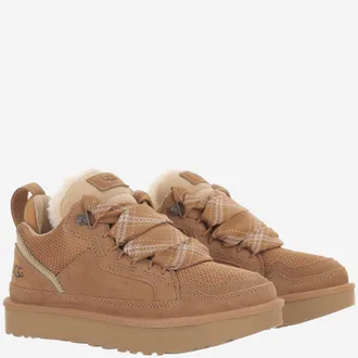 UGG Womens Sneakers Lowmel Leather Beige Wool Trainers