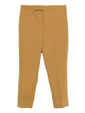 SAPIO pantalon slim &agrave; ourlet retrouss&eacute; - Marron