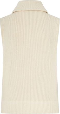 Maison Margiela Ribbed Knit Wool Vest - Ecru