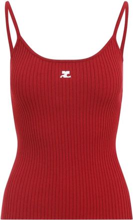 Courr&egrave;ges Damen, Oberteile, Rot, MGr&ouml;&szlig;e