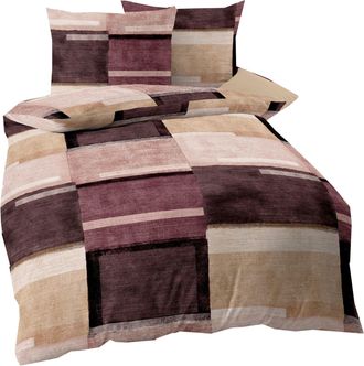 JACK by Kaeppel Fein Biber Bettwäsche 2 TLG. 135x200cm Status Aubergine Lila Braun