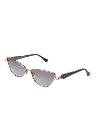 Ana Hickmann Womens Sunglasses Gold-Blue Metal Eyewear - Gold/blue