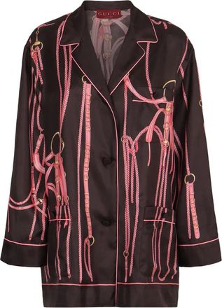 Gucci Jacke mit Jacquard-Taschen - Braun
