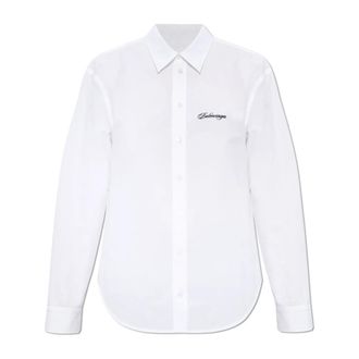 Balenciaga Hemd mit gesticktem Logo - - Blouses & Shirts - Damen - Wei&szlig; - 2XS