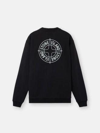 Stone Island Logo-Embroidered Sweatshirt - Black