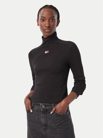Tommy Jeans Rollkragenpullover DW0DW23251 Schwarz Slim Fit