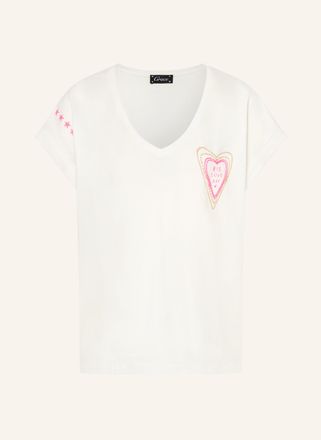 Grace Grace T-Shirt Mit Schmuckperlen weiss