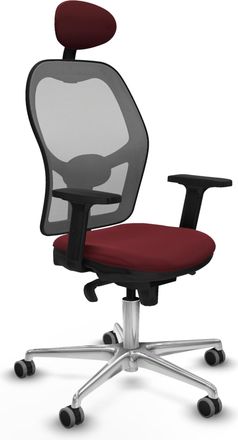 Piqueras y Crespo Gepolsterter Stuhl mit 2D-Armlehnen, h&ouml;henverstellbarer Lendenwirbelst&uuml;tze und festem Kopfteil, ausgestattet mit Sincro 5 Positionen und injiziertem S