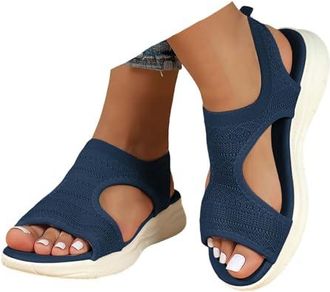 Generic Sandales orthop&eacute;diques larges pour femme avec soutien de la vo&ucirc;te plantaire - Sandales compens&eacute;es &agrave; ressort pour fasciite plantaire - Chaussures de ma