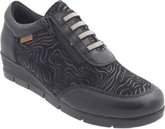 Generico Chaussures en cuir, fermeture &eacute;clair et lacets, couleur noire, semelle en caoutchouc antid&eacute;rapante, pour femme, Noir, 41 EU