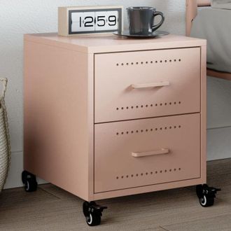 vidaXL Table de chevet rose 36x39x43,5 cm acier vidaXL888210