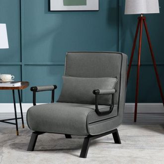 Woltu 3 in 1 Schlafsessel mit Bettfunktion, klappbares Schlafsofa mit Verstellbarer Rückenlehne, abnehmbarem Kissen, bis 150 kg Belastbar, Gästebett