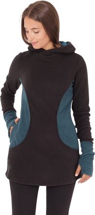 Purewonder Damen Pullover Kapuzenpullover-Kleid aus Fleece dr12 Blau M