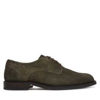 Tommy Hilfiger Halbschuhe Tommy Hilfiger Corporate Dressy Suede Shoe FM0FM05969 Gr&uuml;n