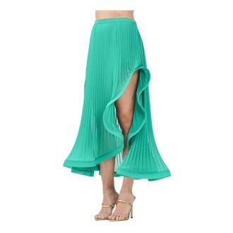 Simona Corsellini Eleganter Gr&uuml;ner Plissierter Midi-Rock - - Skirts - Damen - Gr&uuml;n - M