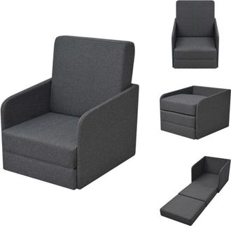 vidaXL Schlafsessel Ausziehbar Dunkelgrau Stoff - Ausziehsessel - Schlafsofa - Sofa Bed - Wohnzimmersessel - Grau