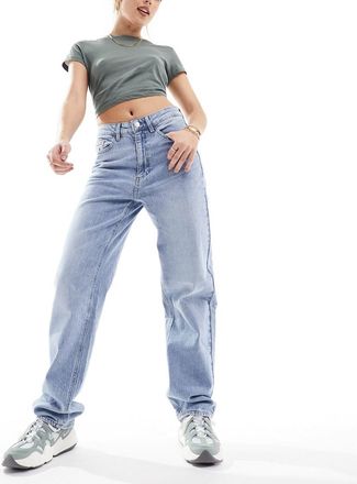 Vila Jean large densemble à taille haute - Bleu clair délavé