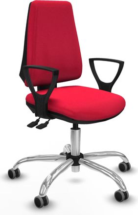 Piqueras y Crespo Elche B&uuml;rostuhl mit festen Armlehnen, ausgestattet mit Asincro und Schneidschaum, Rot
