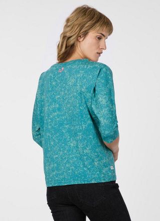 Ragwear 3/4-Arm-Shirt SHIMONA PRINT Bequemer Fit mit Herz-Print und ausgewaschener Optik