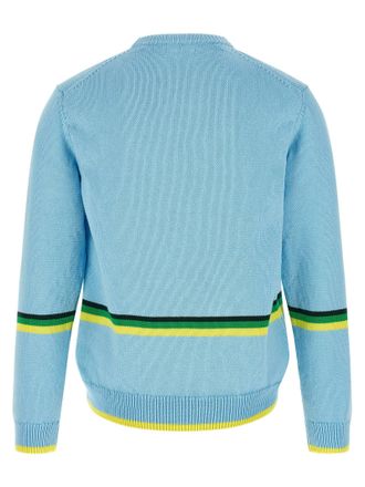 J.W.Anderson Car Graphic Cotton Sweater - Light Blue
