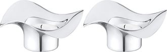 Georg Jensen Cobra-Teelichthalter, 2 St&uuml;ck, aus hochglanzpoliertem Edelstahl