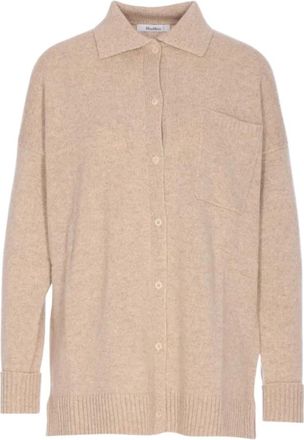 Max Mara Femme, Pulls, Beige, Taille: 36 FR Polo collar cardigan