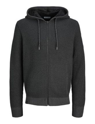 Jack & Jones Zip Hoodie Jjethan Knit Sweat à Capuche zippé, Noir, XL Homme