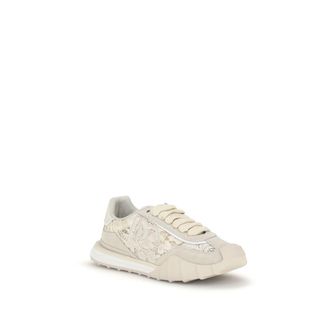 Dolce & Gabbana Womens Beige Calf Leather Bos Taurus Sneakers