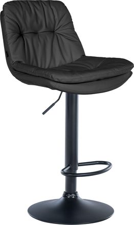 Clp Barhocker Laurel mit Kunstlederbezug I Barstuhl höhenverstellbar und drehbar I gepolsterter Tresenhocker mit Fußstütze und Rückenlehne, Farbe:schwarz,